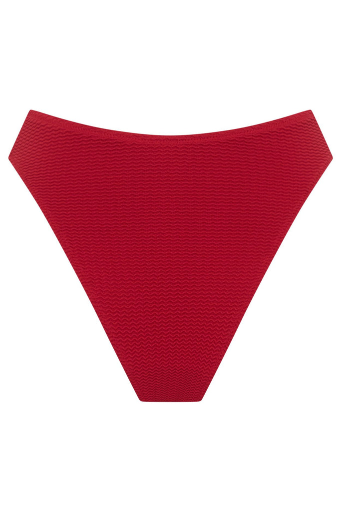 Fallon Chilli High-Waisted Bikini Bottoms | TJ SWIM